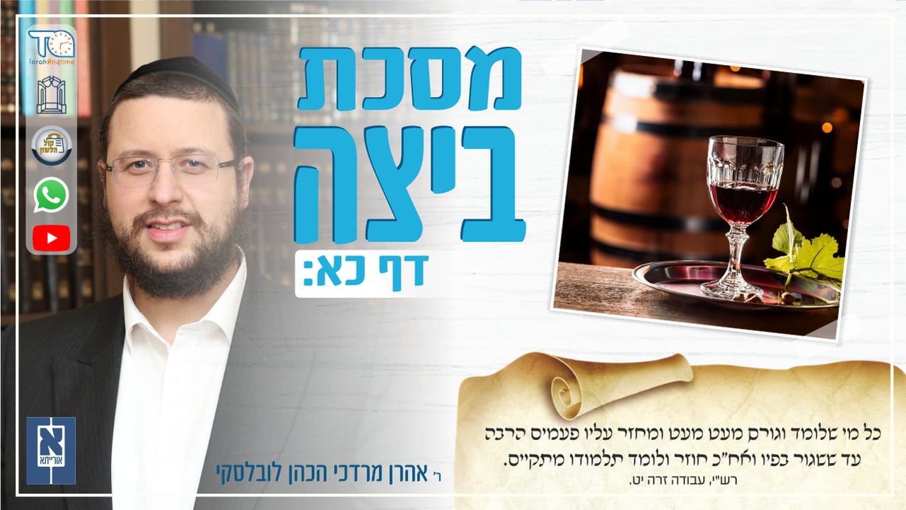 R' Aron Mordechai Lubelsky | Beitzah Daf 21b - Oraysa