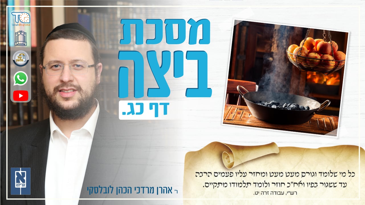 R' Aron Mordechai Lubelsky | Beitzah Daf 23a - Oraysa