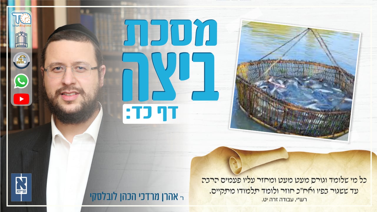 R' Aron Mordechai Lubelsky | Beitzah Daf 24b - Oraysa