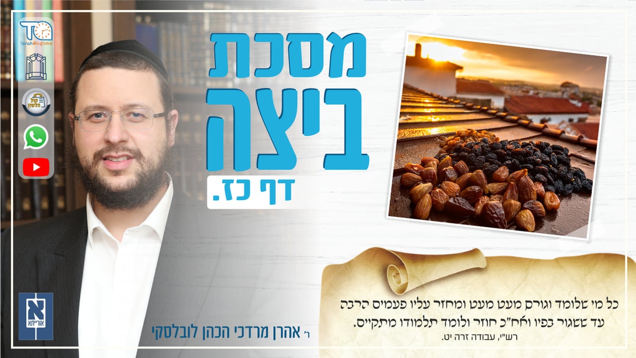 R' Aron Mordechai Lubelsky | Beitzah Daf 27a - Oraysa