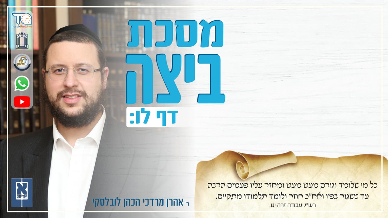 R' Aron Mordechai Lubelsky | Beitzah Daf 36b - Oraysa