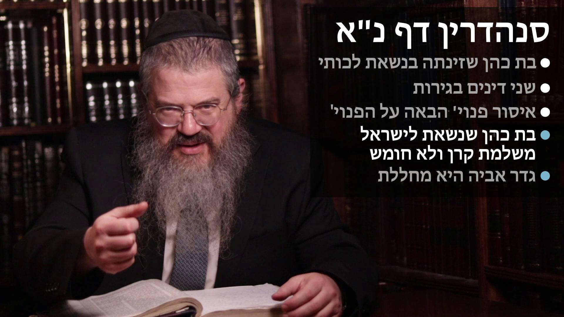 R' Moshe Chaim Katz | Sanhedrin daf 51 Bas kohein shezinsah binisais to a kusi, Two dinim in geirus,