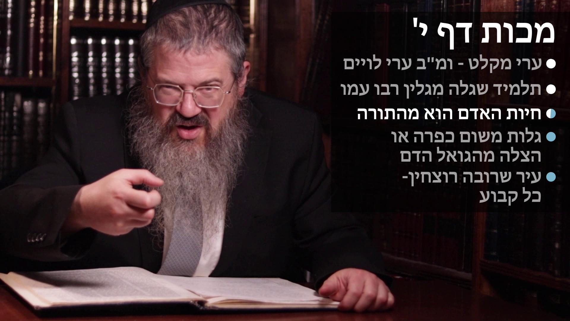 R' Moshe Chaim Katz | Makkot daf 10 Arei miklat & arei haliviim, Talmid shegalah migalin rabo
