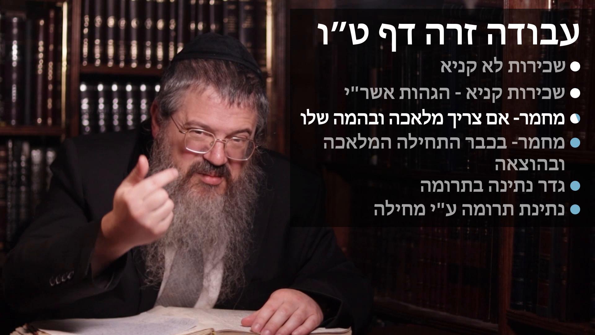 R' Moshe Chaim Katz | Short Iyun Shiur Avodah Zarah daf 15 Sechirus ...